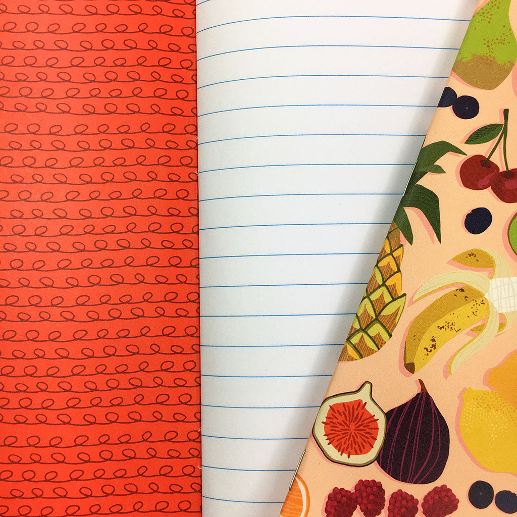 'Fruit Salad Pattern' A5 Lined Notebook – Joanne de Pace